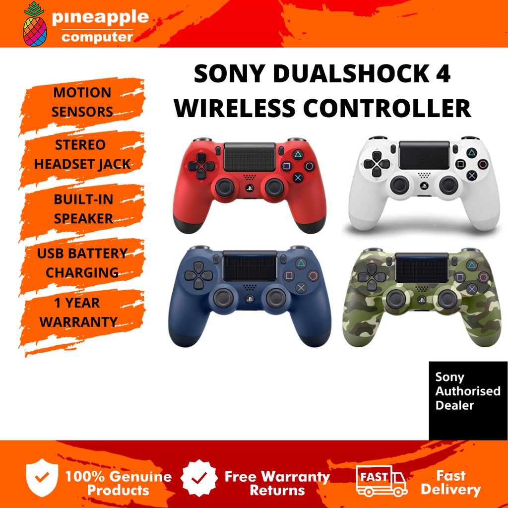 Sony PlayStation 4 Controller Dualshock 4 - Black/Red/Blue/White/Gold ...