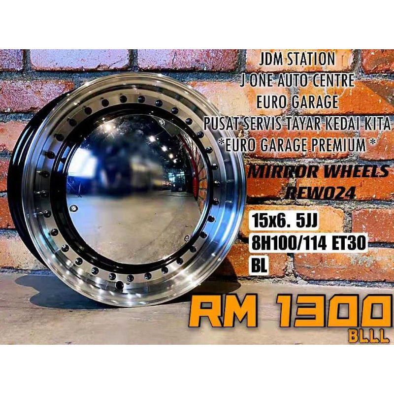 NEW RIM 15 8X100/114.3 MIRROR RARE myvi viva kelisa kenari iriz saga ...