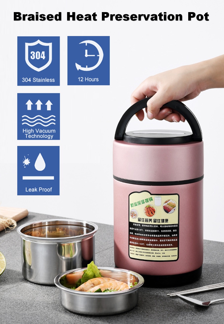 304 Stainless Heat Preservation Pot Braised Beaker Stew Pot Large ...