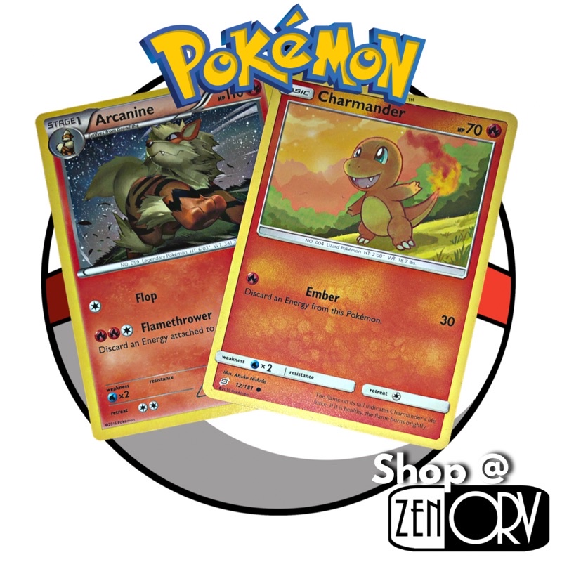 Generation 1 Fire Pokemon Card TCG Gen Gen1 Cards Single Singles ...