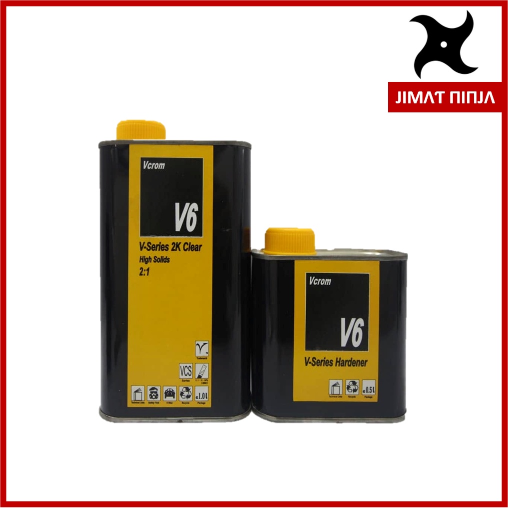 VCROM V6 2K High Solid Car Clearcoat Set Clear (1L) + Hardener(0.5L) | Shopee Malaysia