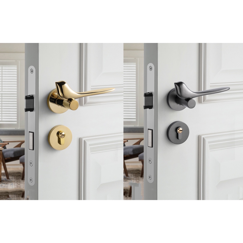 Wooden Door Lock with Yellow Gray Pearl Lever for Room Pine Door F15 ...