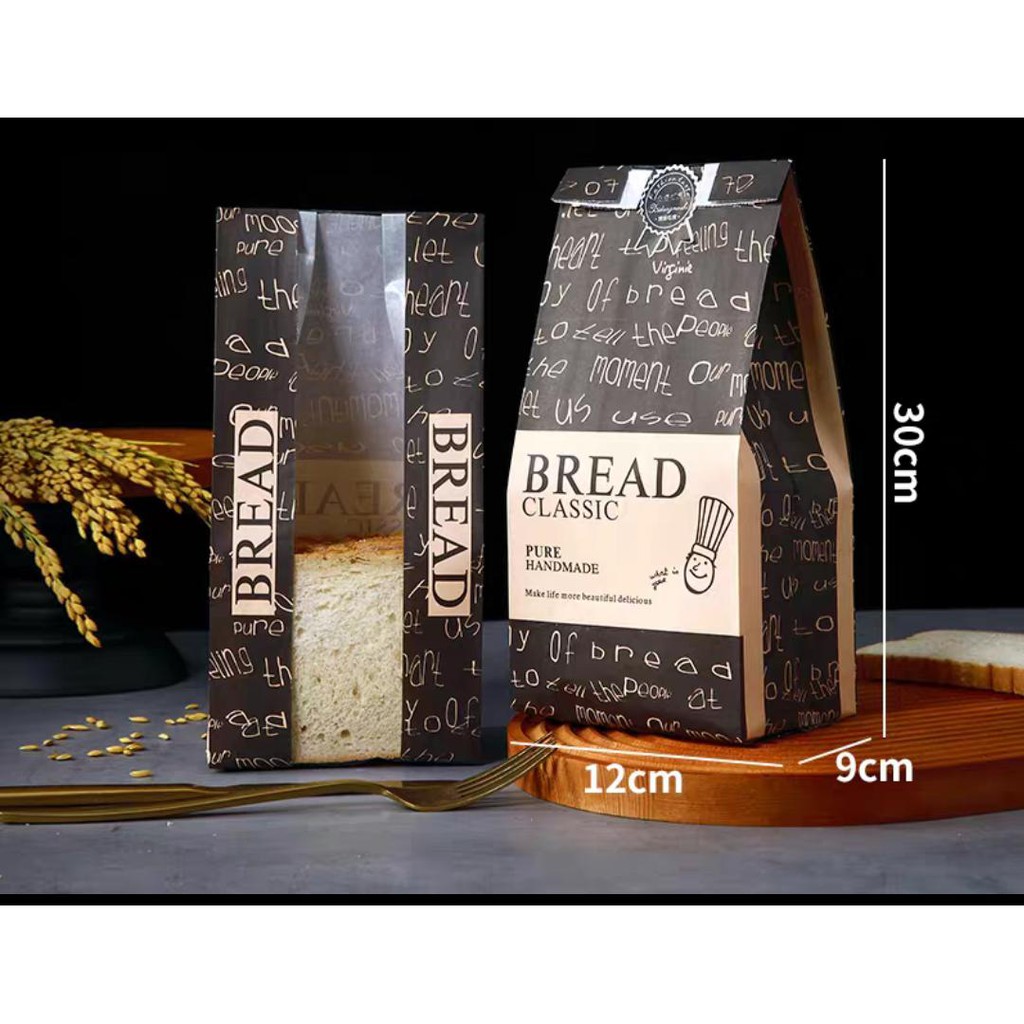 ** Ready Stock!!** FREE STICKER!! Window Bread Paper Bag/Toast Bag with ...