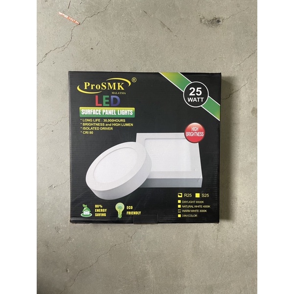 PROSMK LED Surface Panel Lights 20W/25W Square / Round (DAYLIGHT/WARM ...