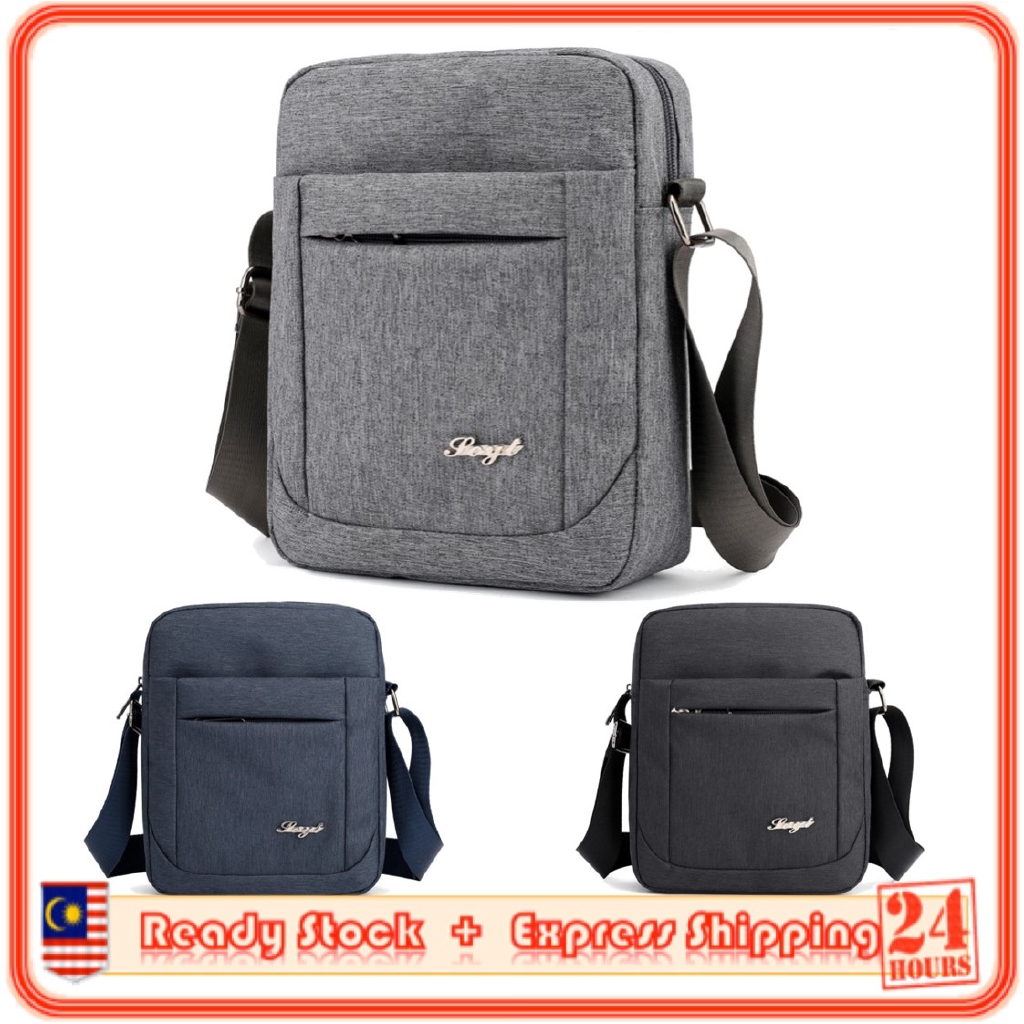 MILANDO Men Casual Sling Bag Fashion Nylon Waterproof Crossbody Bag Beg ...