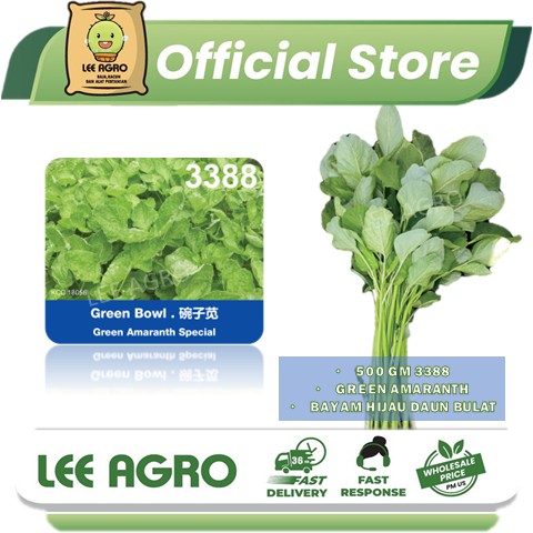 100G/200G/500G LECKAT 3388 BAYAM HIJAU DAUN BULAT BIJI BENIH / GREEN ...