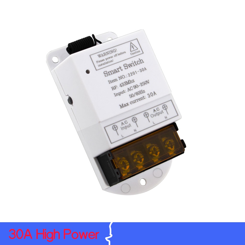 433Mhz RF Universal Remote Control Swtich AC 110V 220V 30A High Power ...