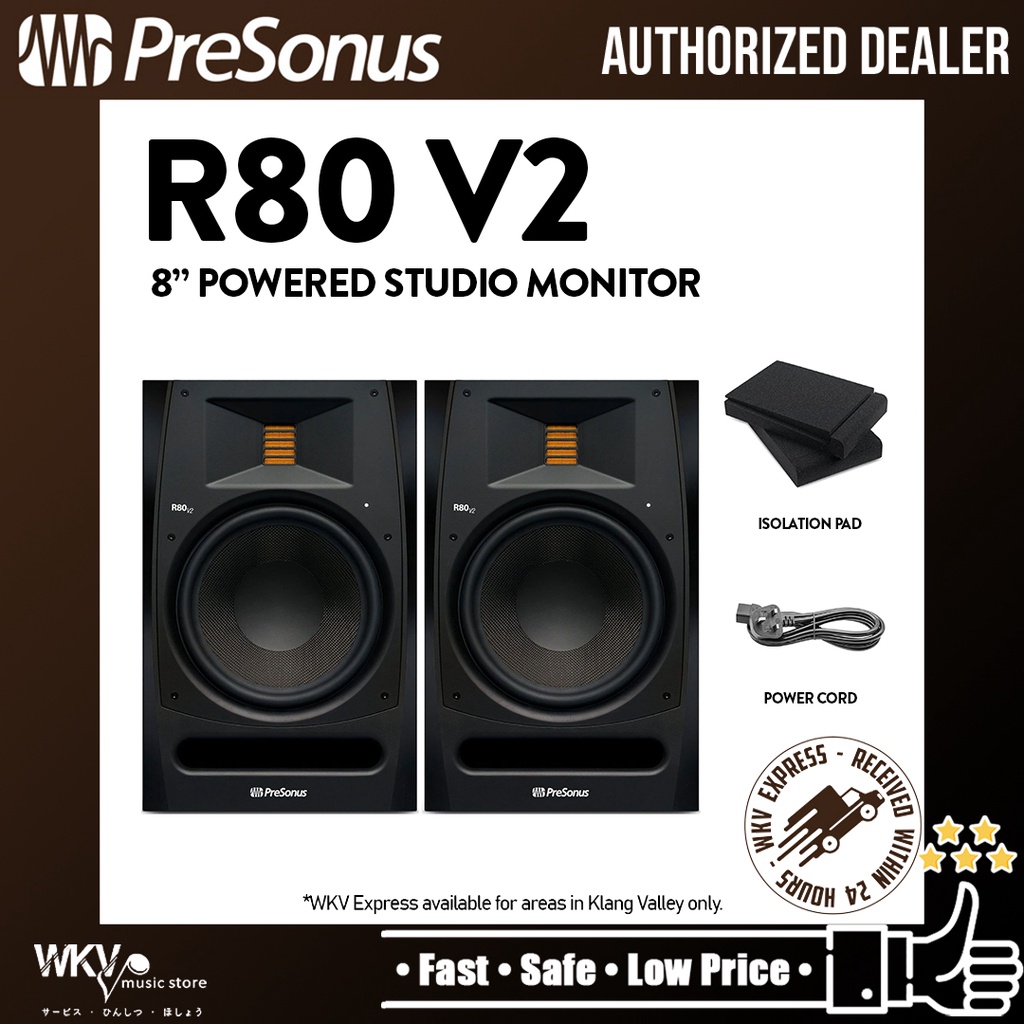 PreSonus R80 V2 8" Powered Studio Monitor - Pair ( R80v2 ) | Shopee ...