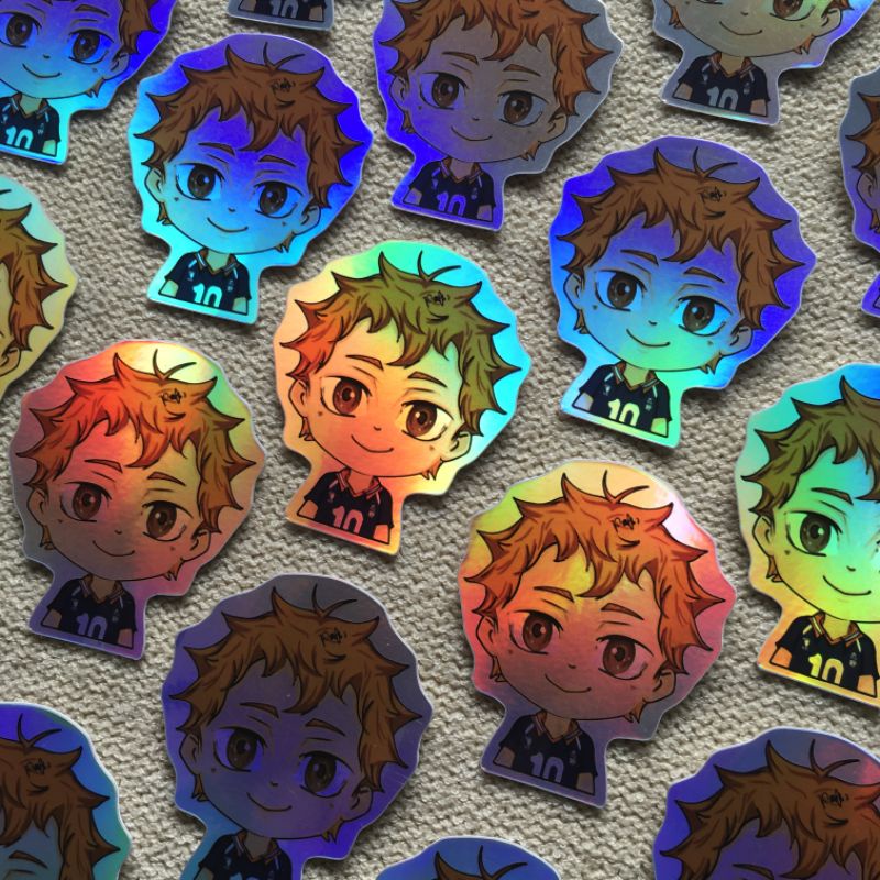 Hinata Shoyo Anime Haikyuu Funny Sticker Hologram Material | Shopee ...