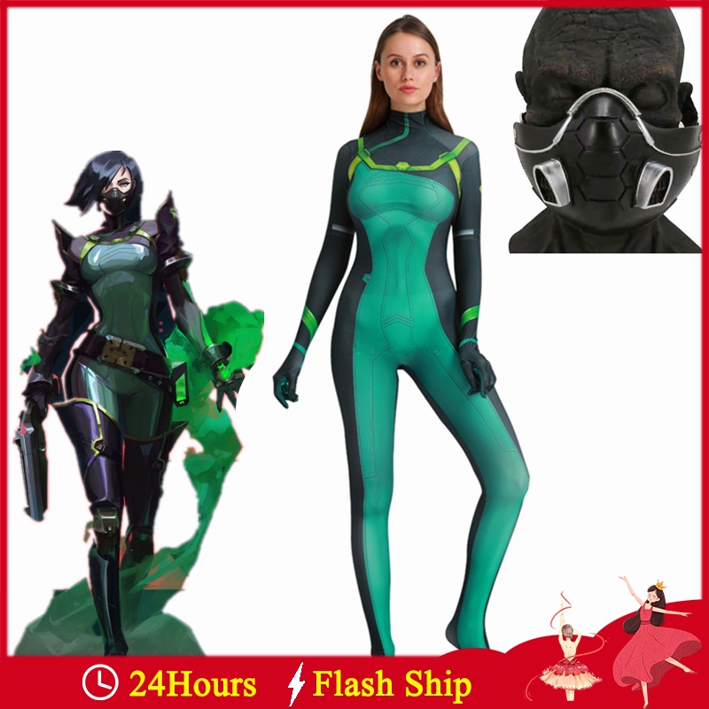 Game Valorant Viper Cosplay Costume Mask Adult Women Male Unisex