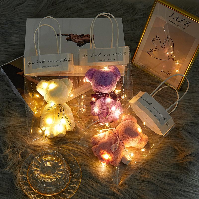 Bear Towel Fleece Wedding Door Gift Teacher Day Valentine's Day Hadiah ...