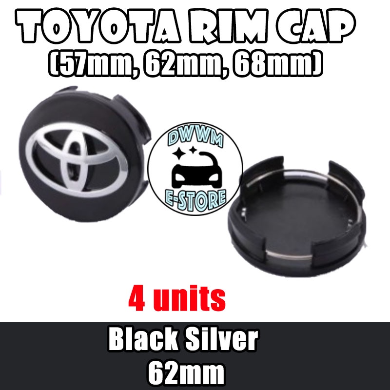 4 pcs Toyota Wheel Sport Rim Center Cap 57mm, 62mm 68mm Vios, Avanza ...