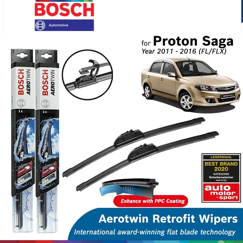 Bosch Aerotwin Retrofit U Hook Wiper Set for Proton Saga FL / FLX (22"/17") | Shopee Malaysia
