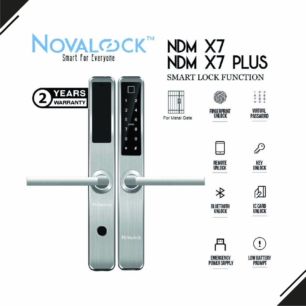 Novalock NDM X7 Dual Fingerprint Password Bluetooth Smart Digital Grill ...
