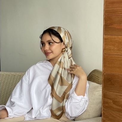 Elenoir.my: Social in Mocha (44” square satin silk scarf) | Shopee Malaysia