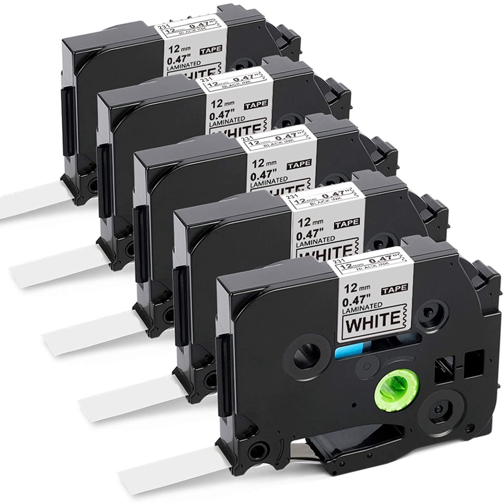 5-Pack Compatible Brother P-touch Label Makers Tape TZE-231 TZE231 TZ ...