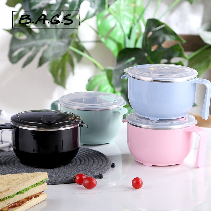 TheBags Germany 304 Stainless Steel Instant Noodle Bowl With Lid Office Student Lunch Box ...