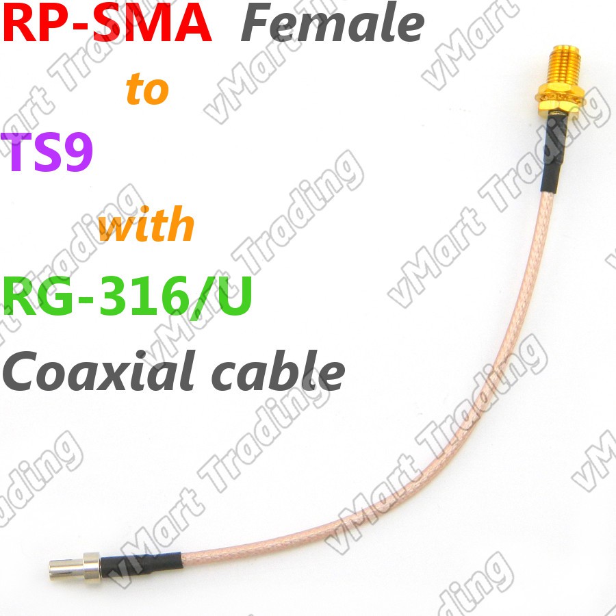 RP-SMA Female / SMA Female to TS9 with RG-316/U Coaxial Cable 20cm | Shopee Malaysia