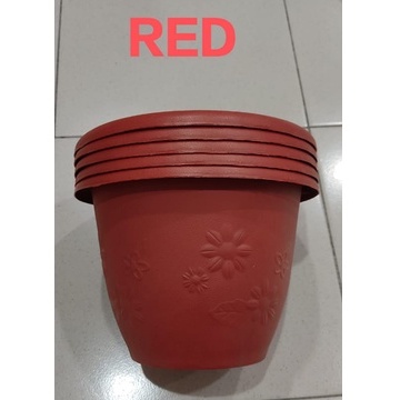 5in1-Pasu Bunga Plastik Bulat Bercorak Bunga Cantik 20.5cm X 20.5cm X ...