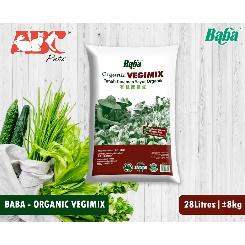 Baba - Vegimix Organic Soil | Tanah Tanaman untuk Sayuran (28 litres/± ...