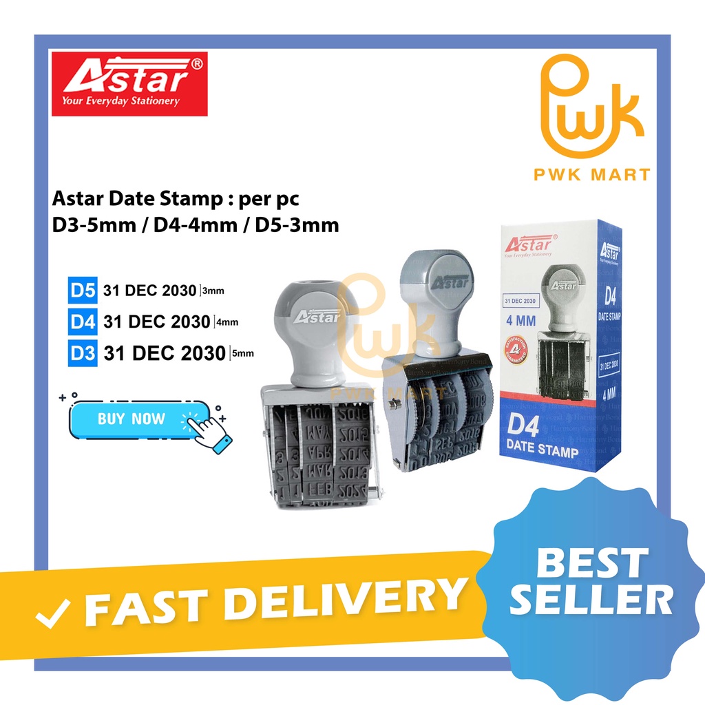 OFFER* Astar Date Chop / Date Stamp / Cop Tarikh (D3-5mm / D4-4mm / D5 ...
