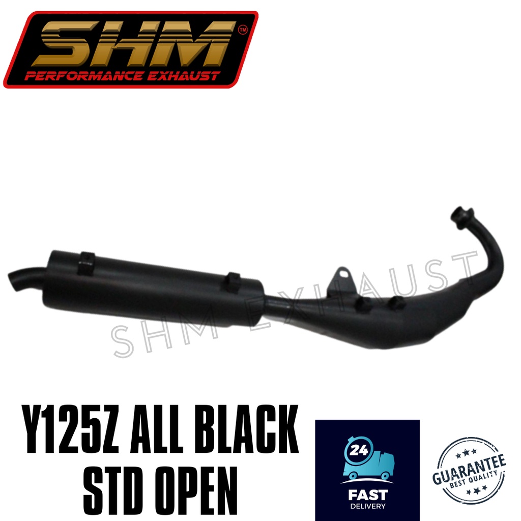 SHM Exhaust Yamaha Y125Z All Black Cutting Standard open | Shopee Malaysia
