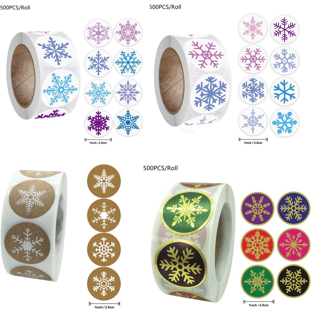 202 Merry Christmas Snowflake Stickers for Envelope Gift Card Package ...