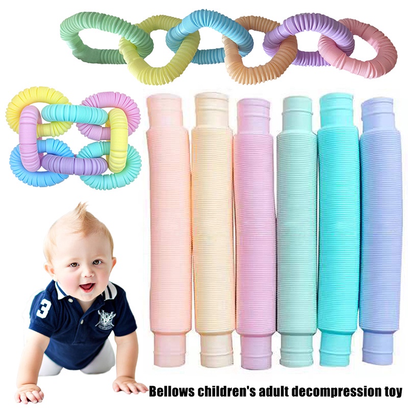Macaron Candy Color Pop Tubes Sensory Toys for Autistic Children and ...