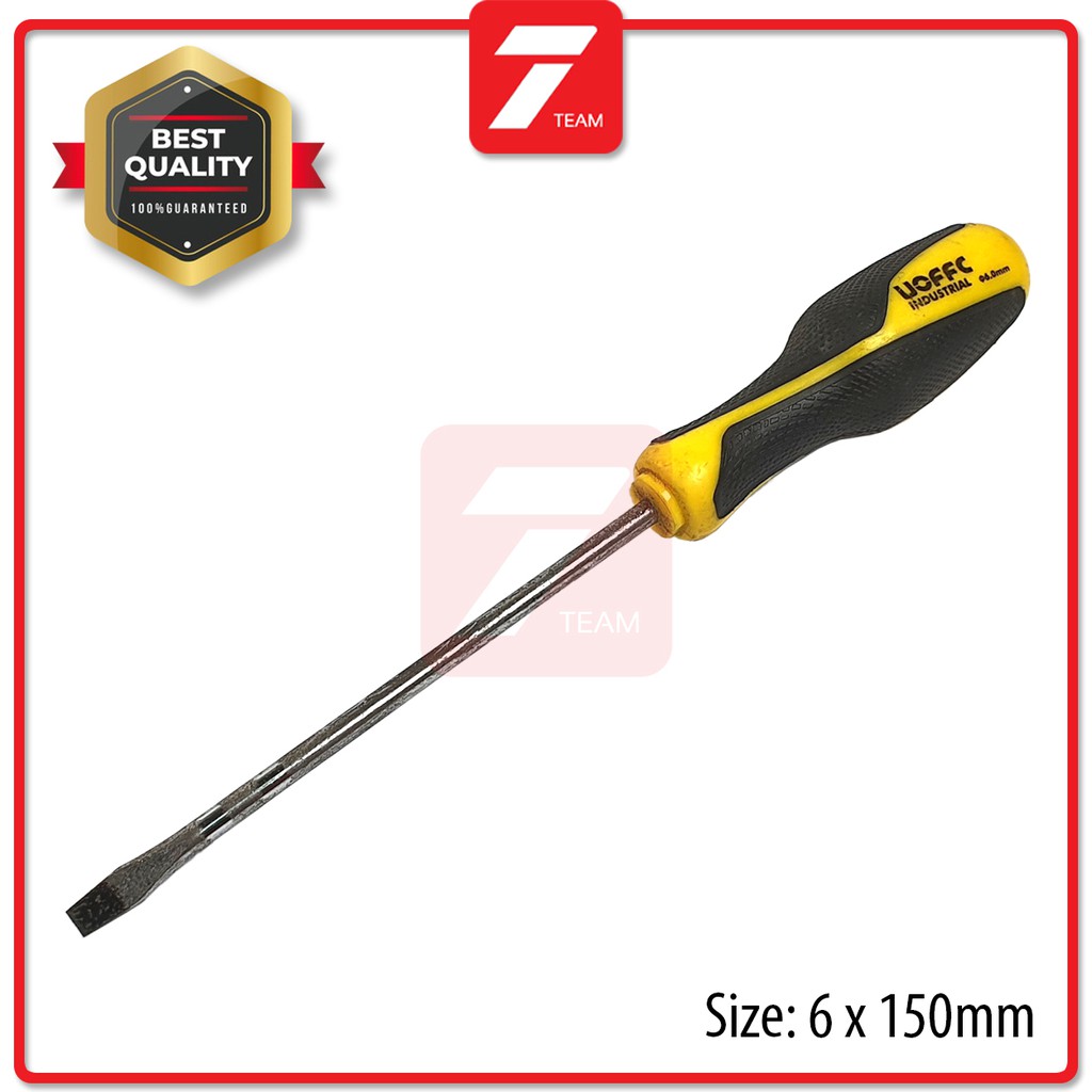 Slotted 6 x 150mm Screwdriver Cushion Grip Screw Driver Pemutar Skru | Shopee Malaysia