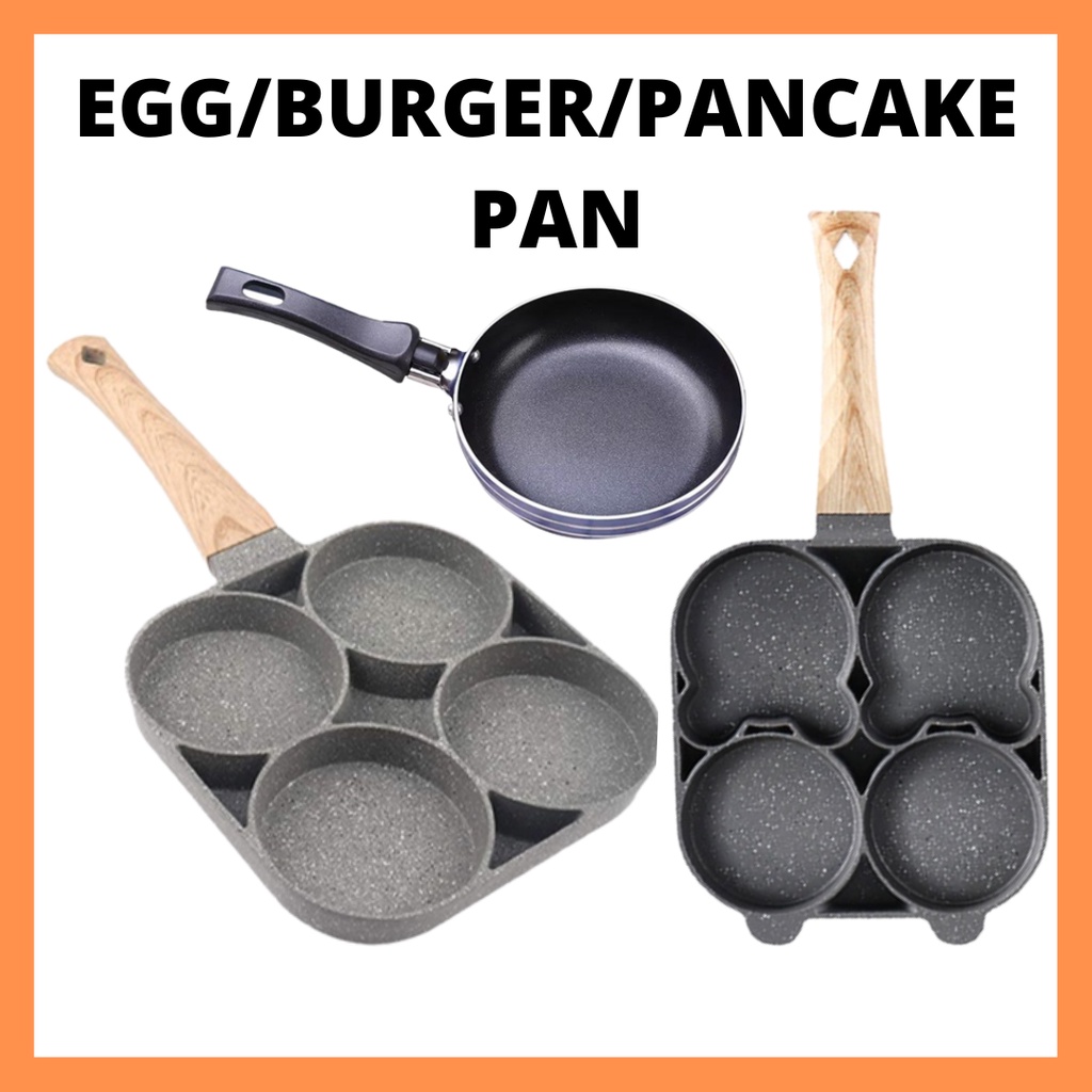 Egg Pan Non Stick Kuali Burger Pan Kuali Goreng Telur Empat Lubang ...