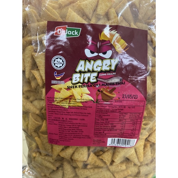 D-Jack Angry Bite Cone Shape Snacks1kg Chicken BBQ Cheese Flavour ...