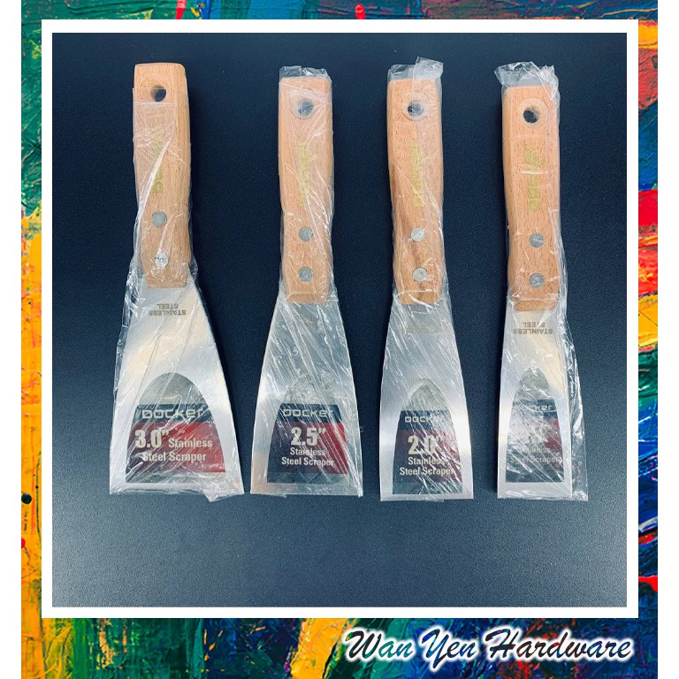 Stainless steel scraper docker ( wood handle) | Shopee Malaysia