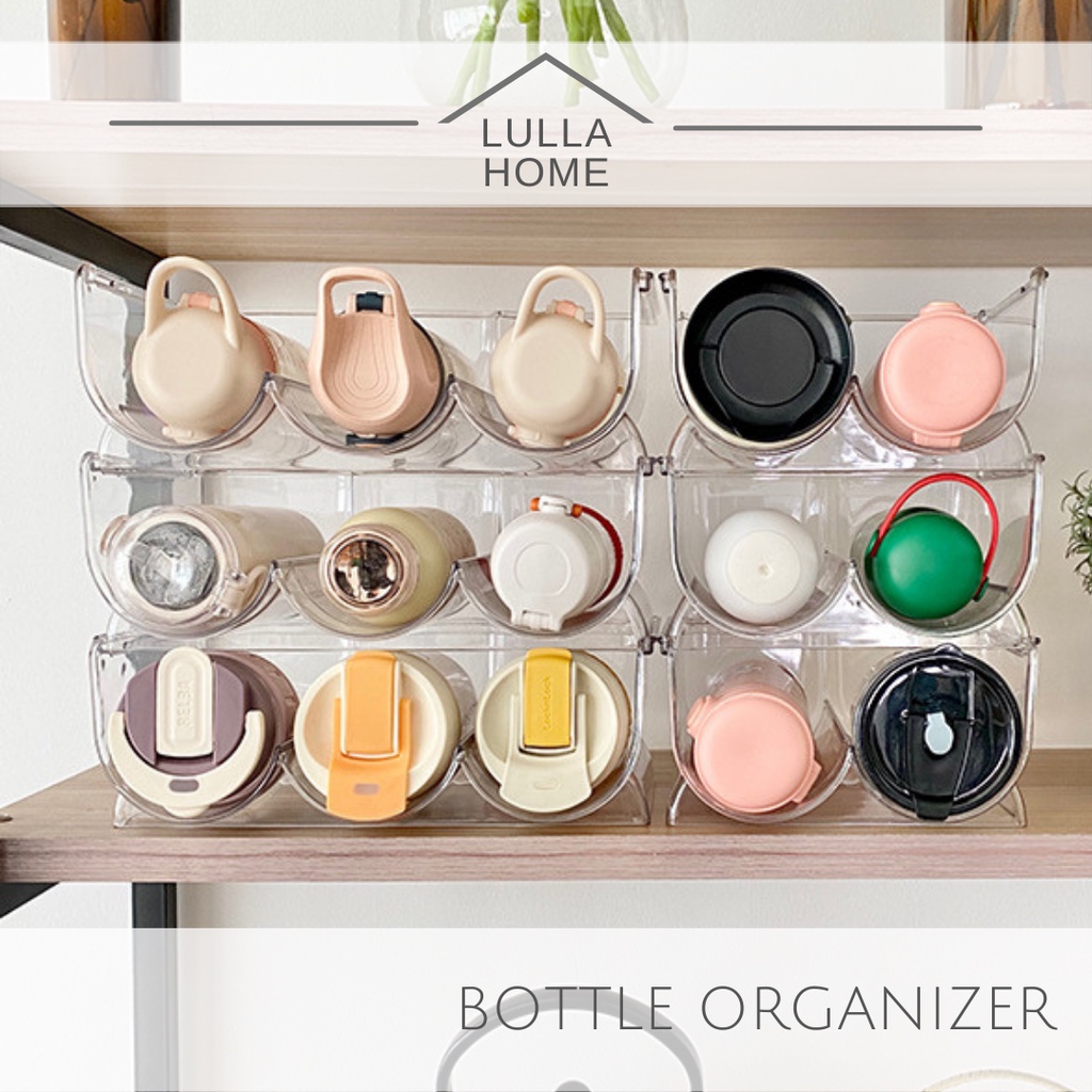 LullaHome Transparent Stackable Bottle Holder Storage Rack Tumbler ...