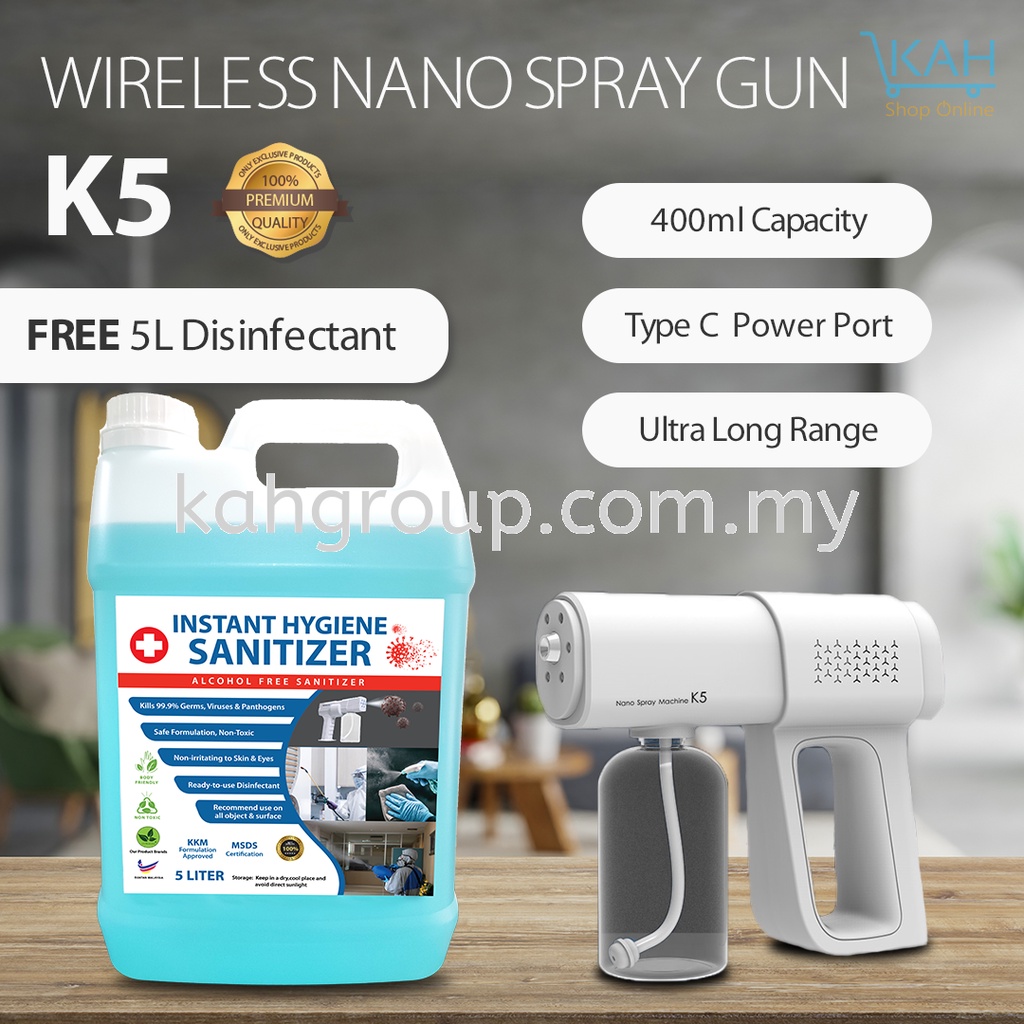 [READY STOCK] Genuine K5 Wireless Nano Atomizer spray Disinfection spray Gun Sanitizer spray ...