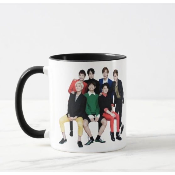 BTS Mug | Korea Pop | K Pop Fan | Black Inner & Rim Mug | Drinkware ...