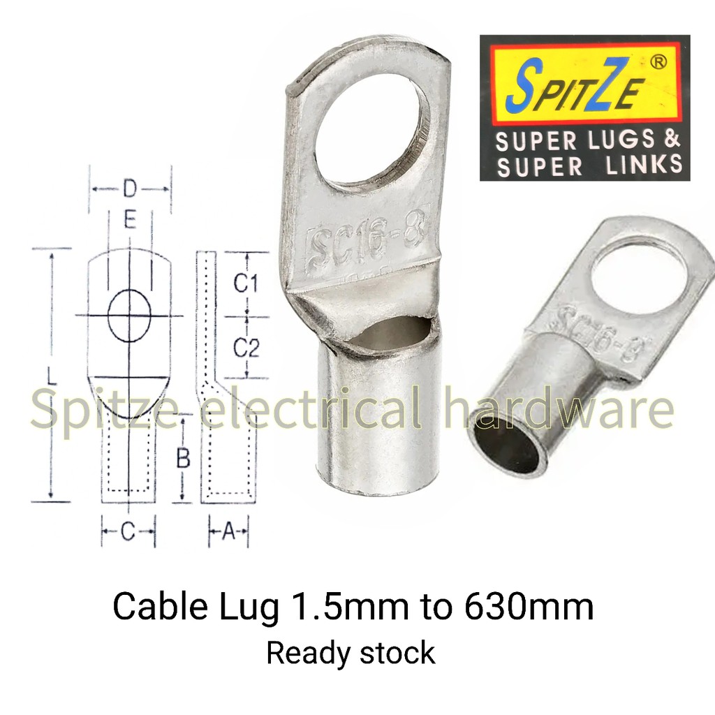 70~150mm CABLE LUG / 电缆接线头 kabel ELECTRICAL TERMINAL BLOCK BLOK WIRE ...