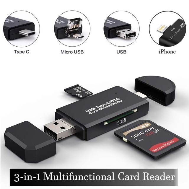USB Type C Micro USB OTG Adapter Memory SD, Micro SD Card Reader for ...