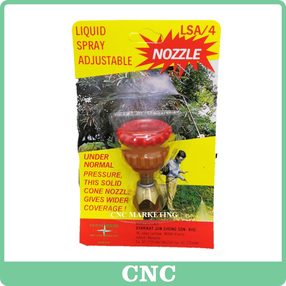 LSA4 Nozzle Liquid Spray Adjustable Solid Cone Nozzle Kepala Pam ...