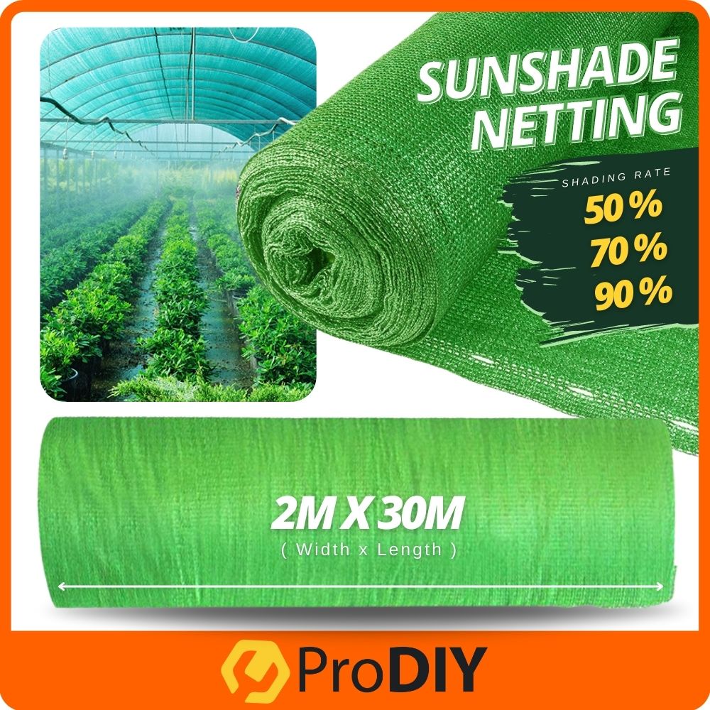 2M X 30M 50% 70% 90% Green Shade Orchid Net Jaring Hijau Garden UV ...