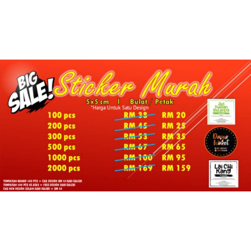 Sticker Harga Murah Berkualiti | Shopee Malaysia