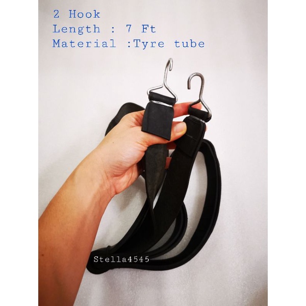 Stretch Cord 8 feet /2 hook / Tali getah tayar ikat barang 2 cangkuk ...