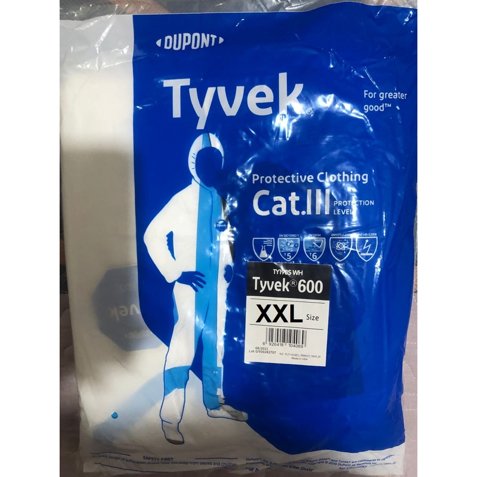 Tyvek 600 Disposable Medical Coverall PPE Dupont Xpert Expert Isolation ...
