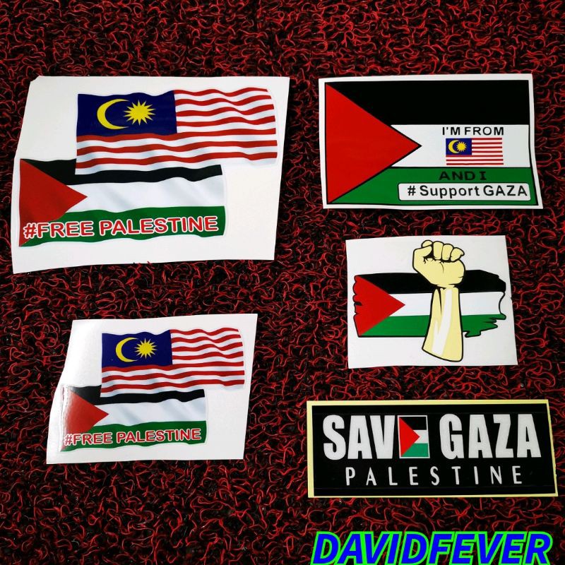 STICKER GAZA / # FREE PALESTINE / # SUPPORT GAZA / BENDERA GAZA DAN ...