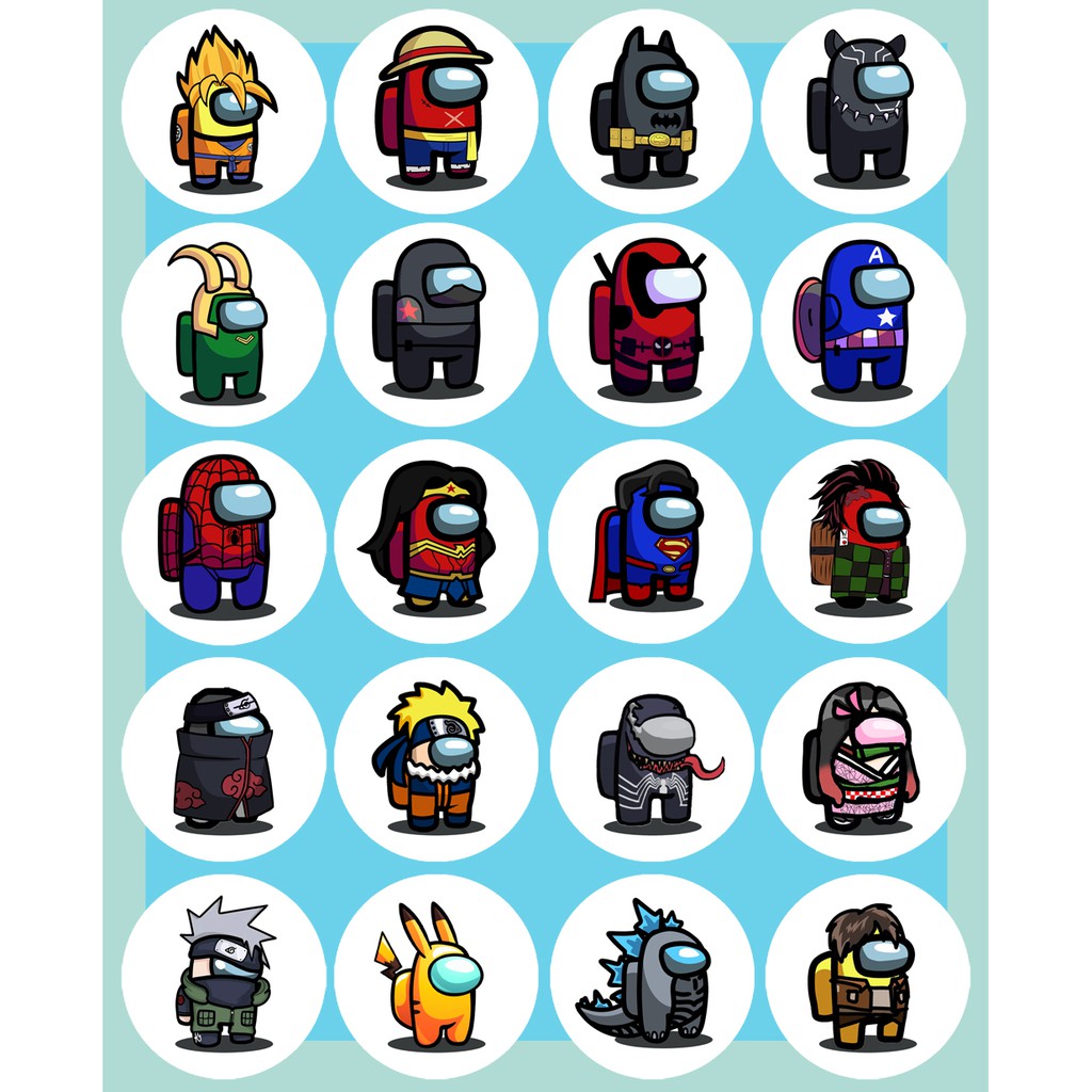 Button Badge Among Us Superheres {No Minimum Order} Marvel One Piece ...