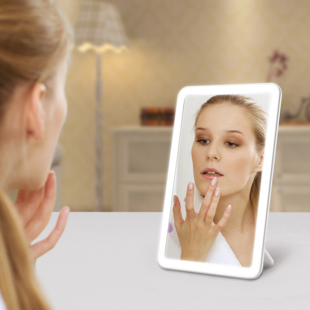 Rechargeable Mini LED Makeup Mirror Dressing Table Mirror Beauty Makeup ...