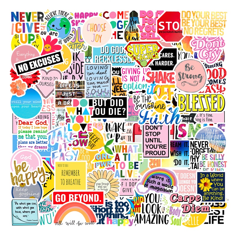 105pcs COLOURFUL INSPIRATIONAL (STICKER BOOKLET) vinyl decal graffiti ...