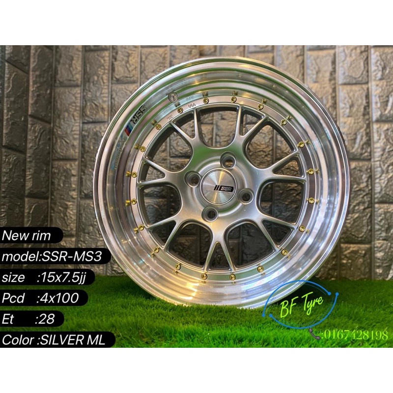 sport rim SSR-MS3 15x7.5jj 4x100 Johor baru | Shopee Malaysia