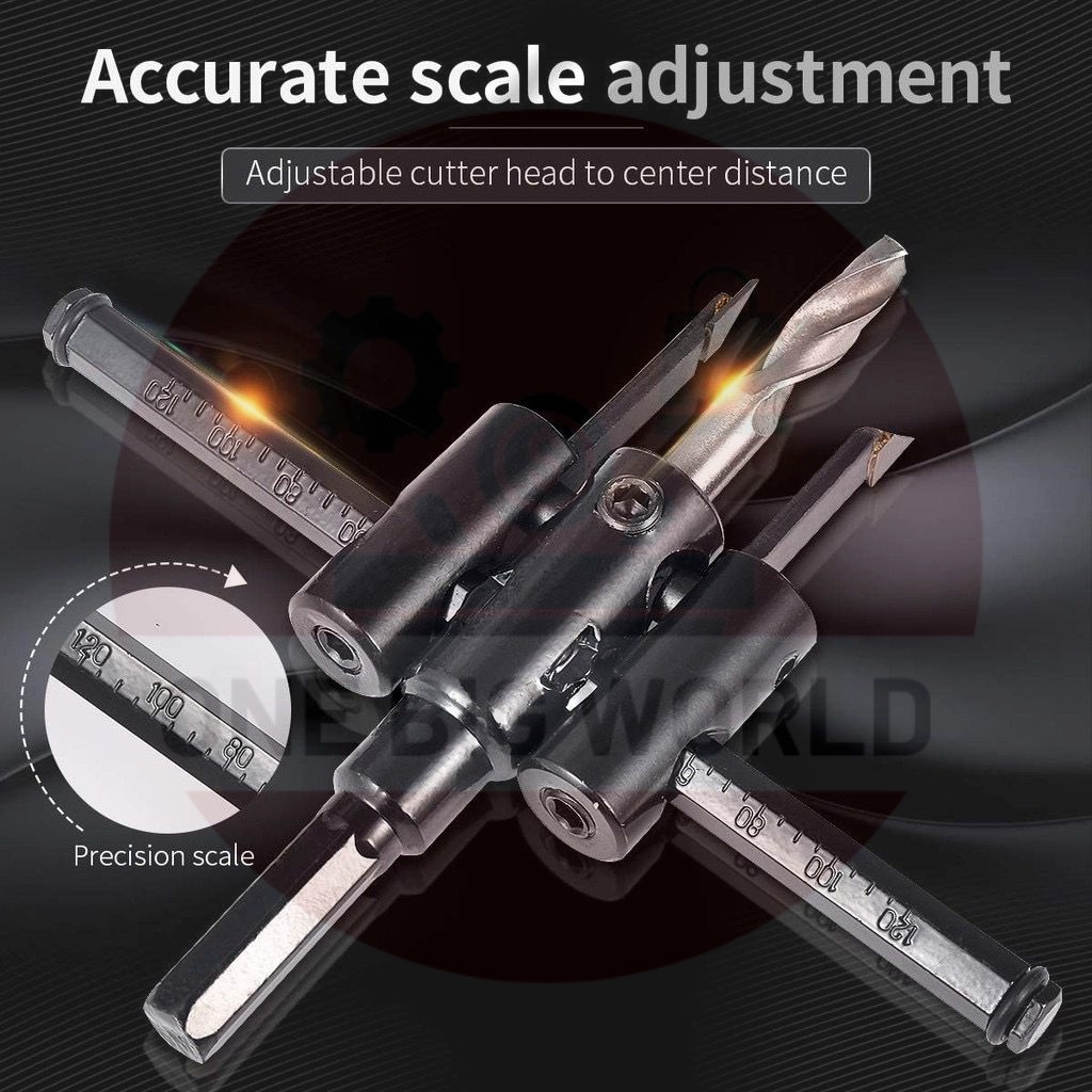 Adjustable Circle Hole Cutter 40-120MM or 40-200MM (4 ½"-8") Adjustable ...