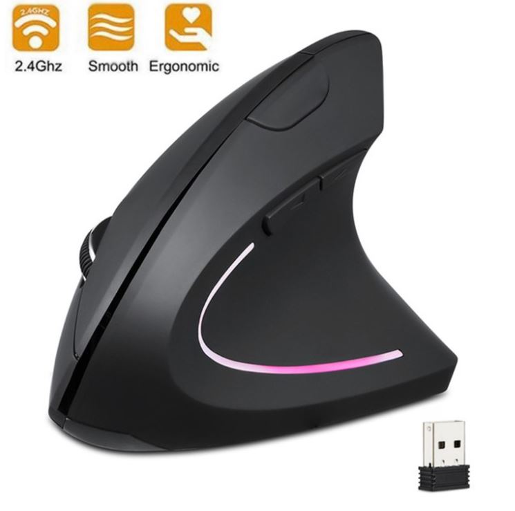 Ergonomic Vertical Wireless Mouse 1600 DPI USB Chargeable Optical ...