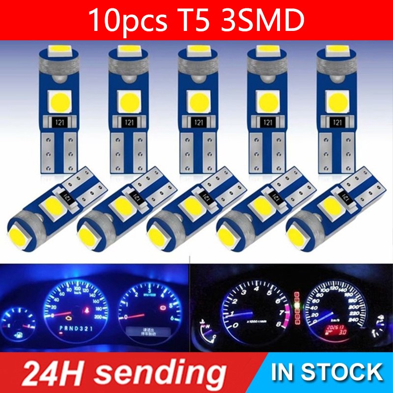 [Ready Stock] Lampu Kereta 10Pcs MENTOL METER LED T5 SUPER BRIGHT LC135 ...